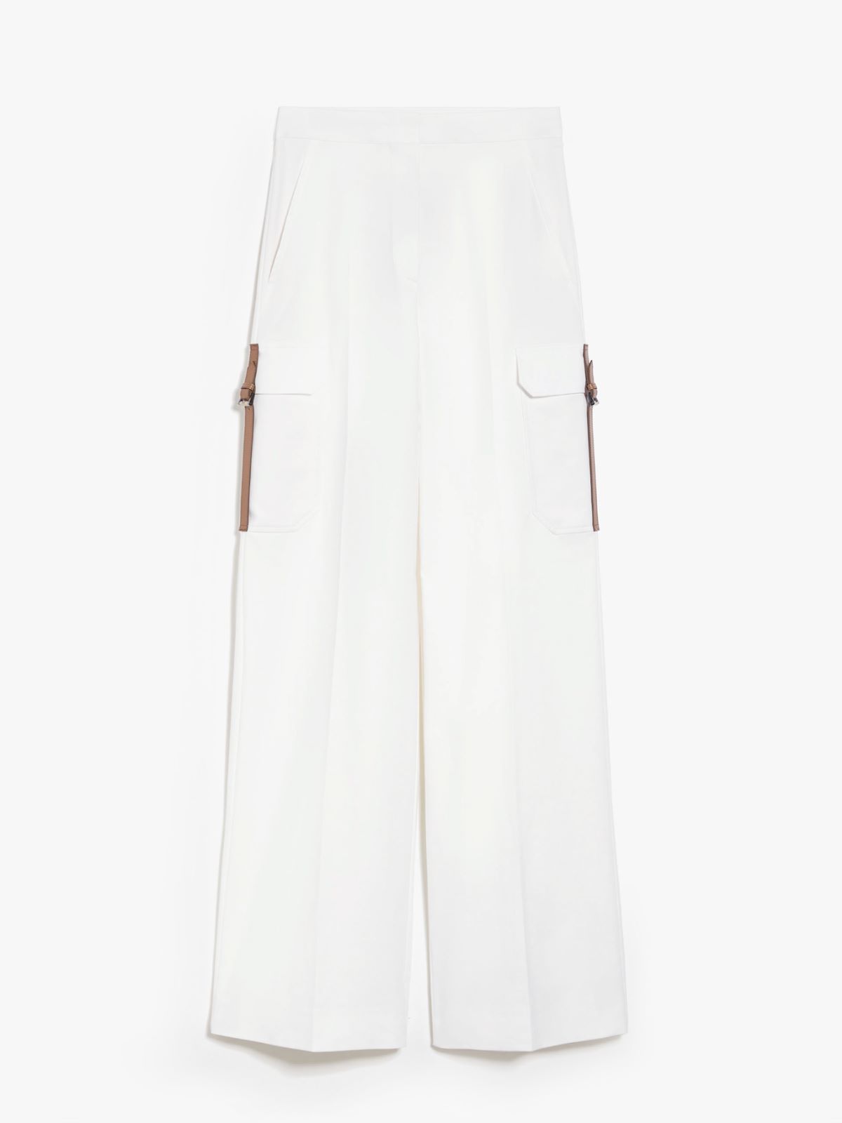 Stretch Satin Wide Trousers White EDDA Max Mara